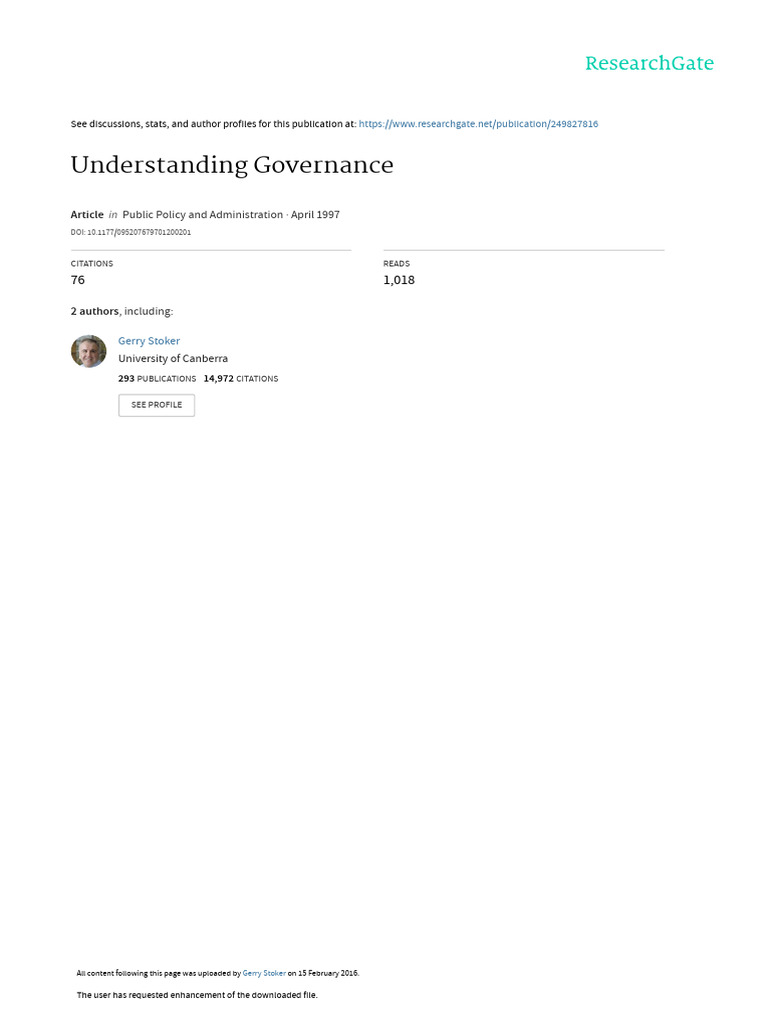 Understanding Governance | PDF | Governance | Political Science