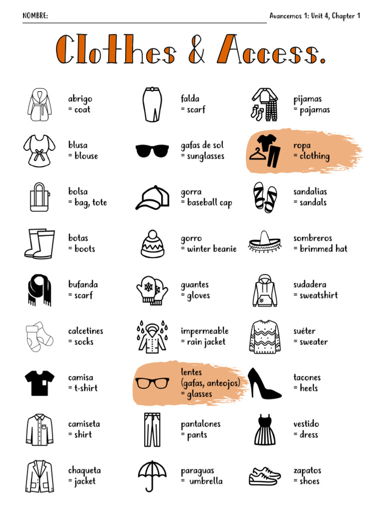 Avancemos 1: Unit 4 Vocabulary Guide | PDF | Linguistics | Linguistic ...