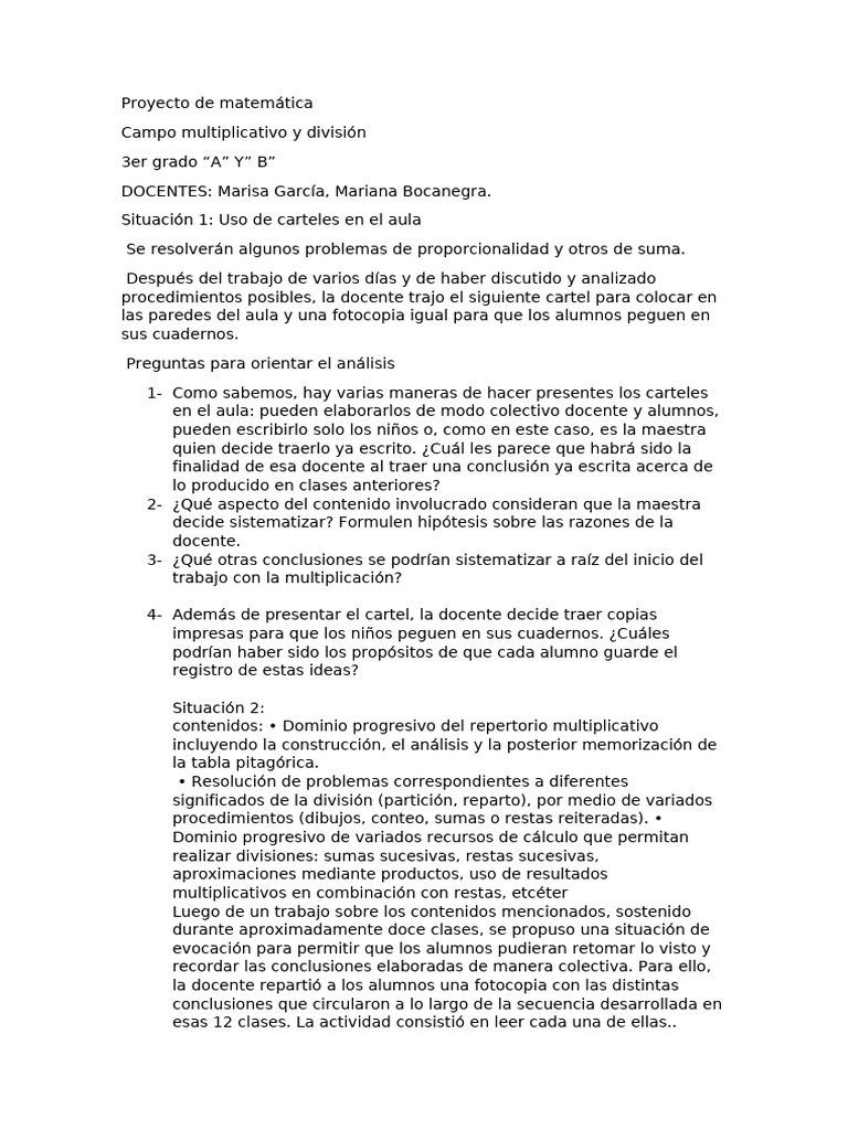 Estrategias de Multiplicación y División 3° | PDF | Multiplicación ...