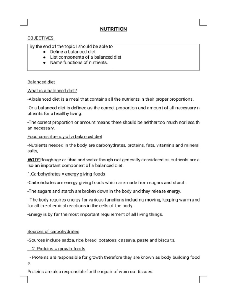 NUTRITION FORM 1 NOTES Phoenix | PDF