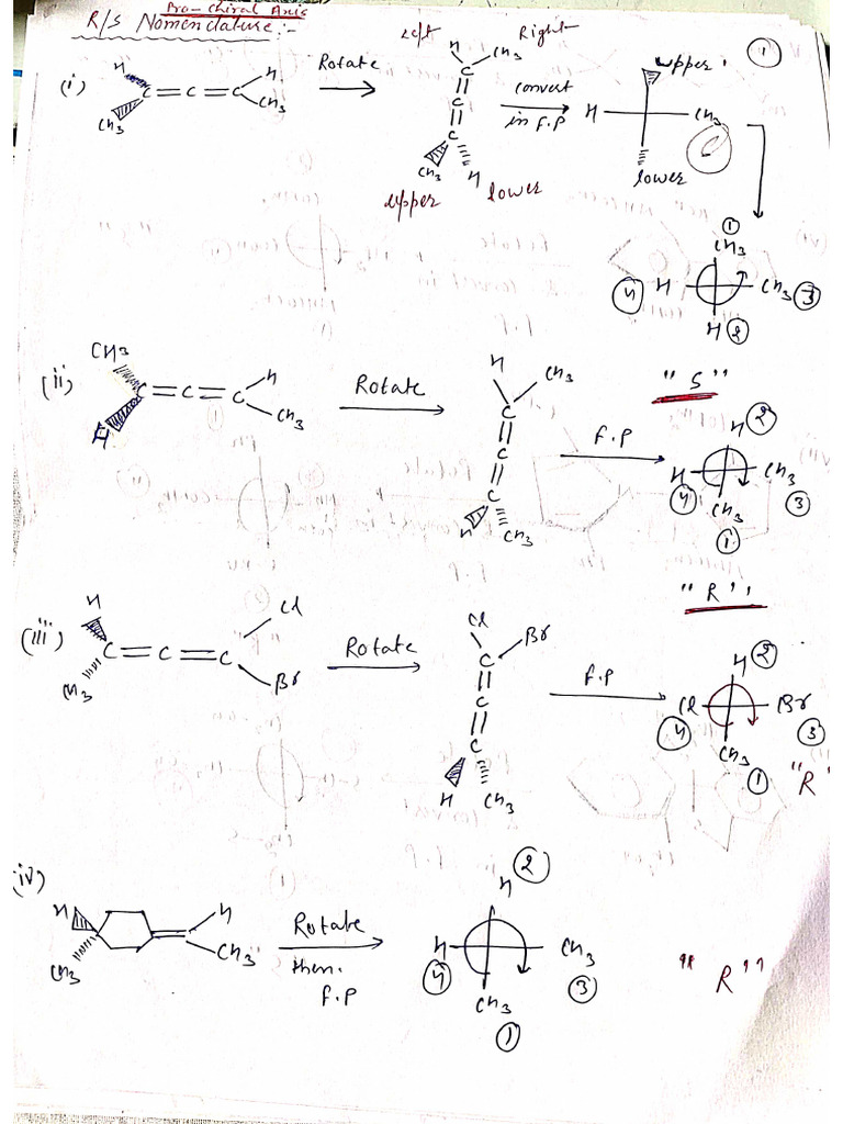 R - S Nomenclature of Pro Chiral Axis and Topocity | PDF