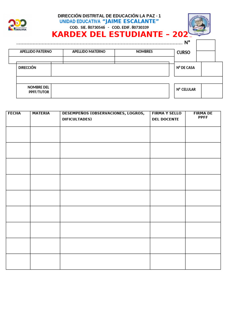 Cardex Actual 2025 | PDF