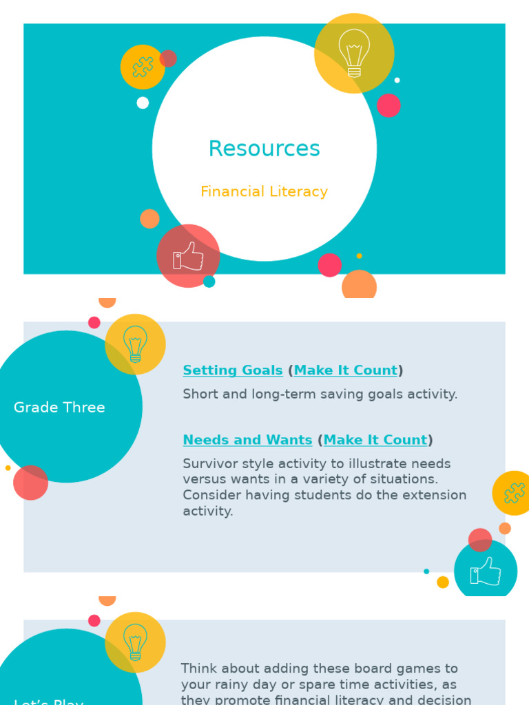 Financial Literacy Resources GR3 | PDF