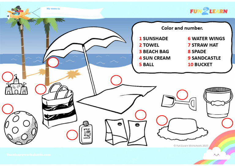 beach worksheet | PDF