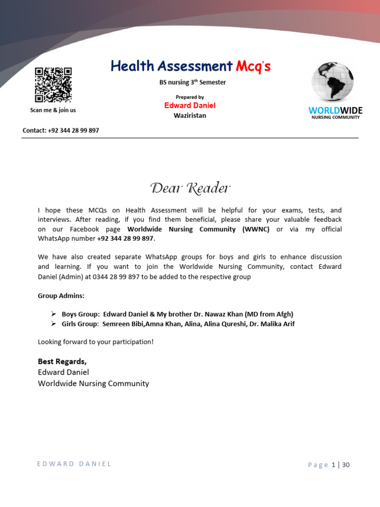 Unit-1 "Introduction To Health Assessment Concepts" Health Assessment ...