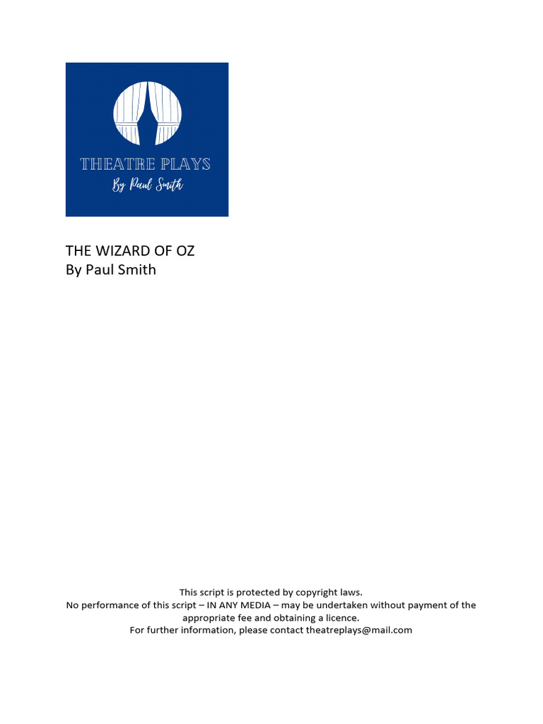 The Wizard of Oz Excerpt PS Plays | PDF | Dorothy Gale | Aunt Em