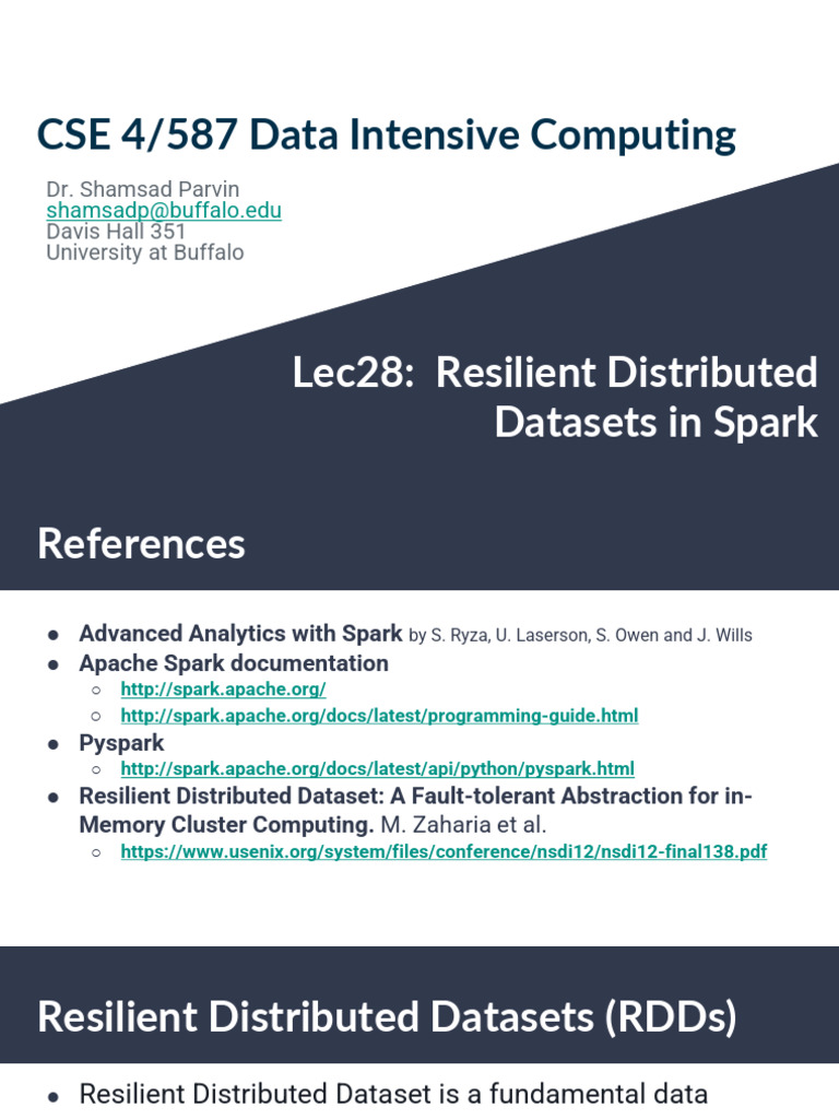 Lec28 - RDD | PDF | Apache Spark | Computing