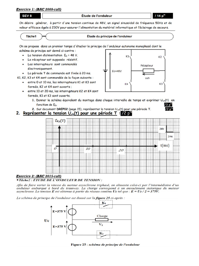 Exercices - BAC-Onduleur | PDF