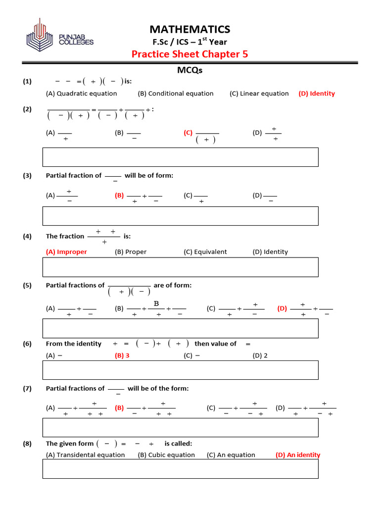 Math Practice Sheet P 1 Ch 5 Pdf Equations Elementary Mathematics
