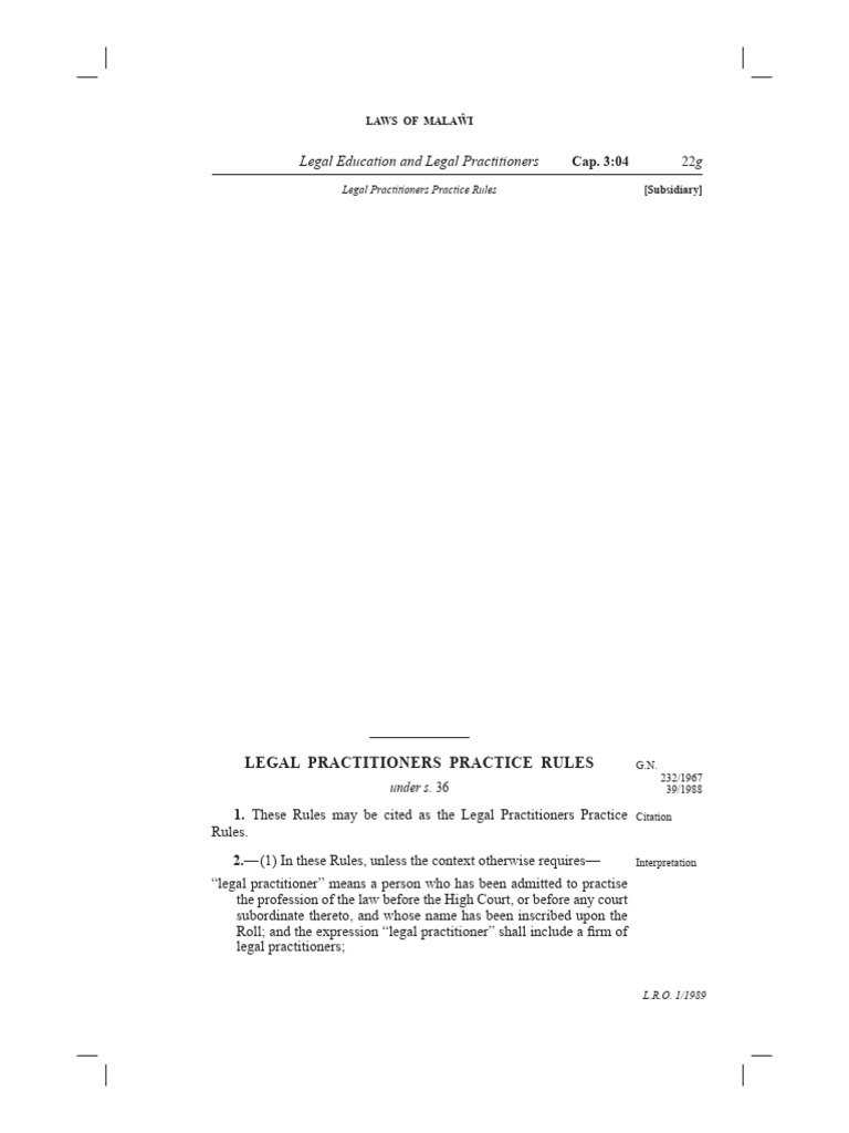 Legal Practitioners Practice Rules | PDF | Public Law | Government