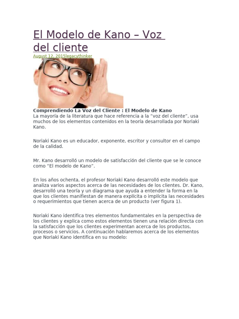 Modelo de Kano: Satisfacción del Cliente | PDF | Producto (Negocio ...