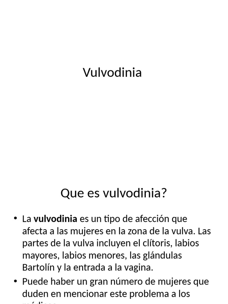 Vulvodinia: causas, síntomas y tratamientos | PDF