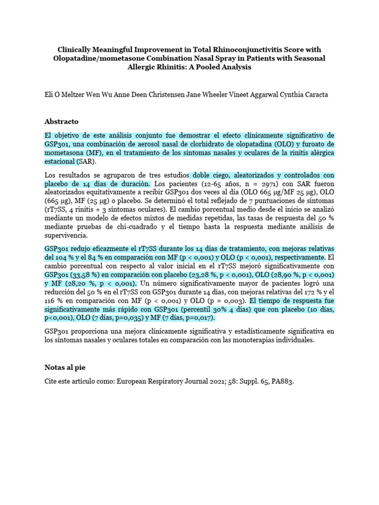 5 Meltzer Clinically Meaningful Improvement in Total ...