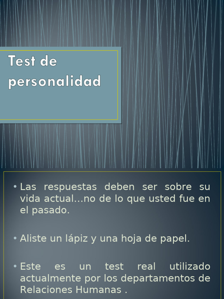 TEST PERSONALIDAD | PDF
