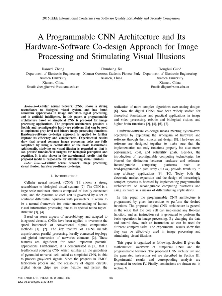 A Programmable CNN Architecture and Its Hardware-Software Co-Design Approach For Image ...