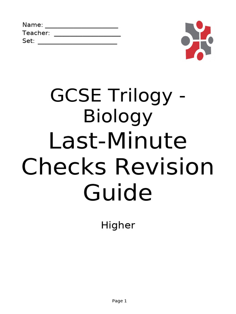 GCSE Biology Last-Minute Revision Guide | PDF | Stem Cell | Cell (Biology)