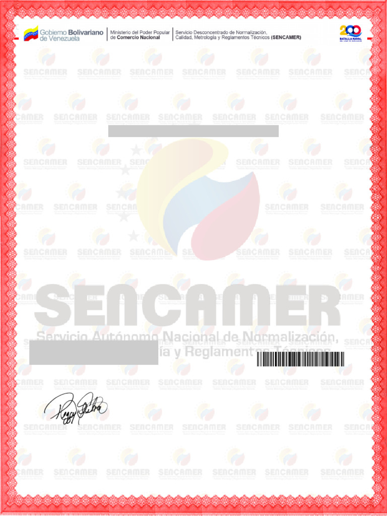 Certificado Sencamer | PDF