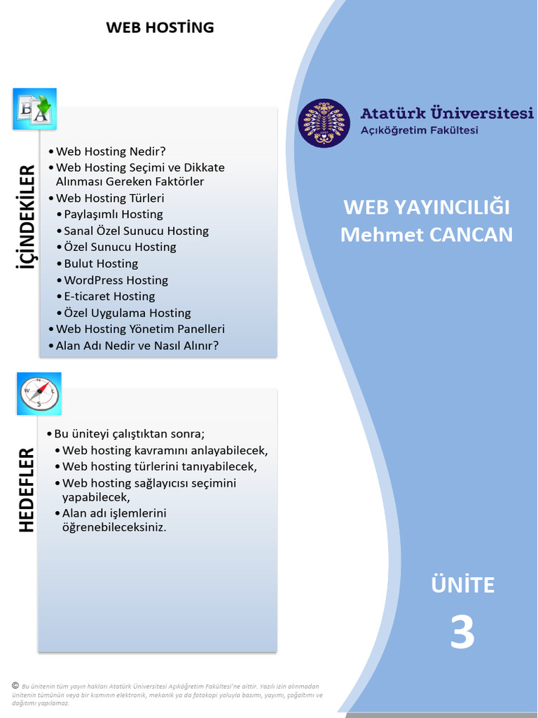Web Yayinciliği Mehmet CANCAN: Ünite | PDF