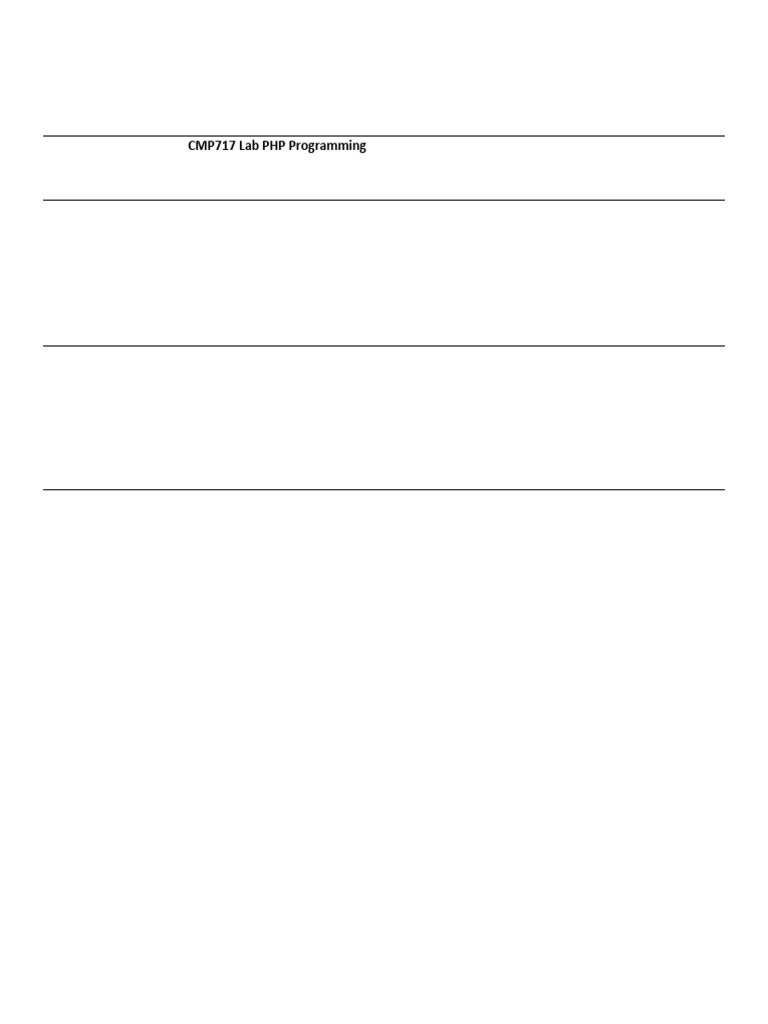 Cmp717 Lab Php Programming Converted Pdf Php Algorithms