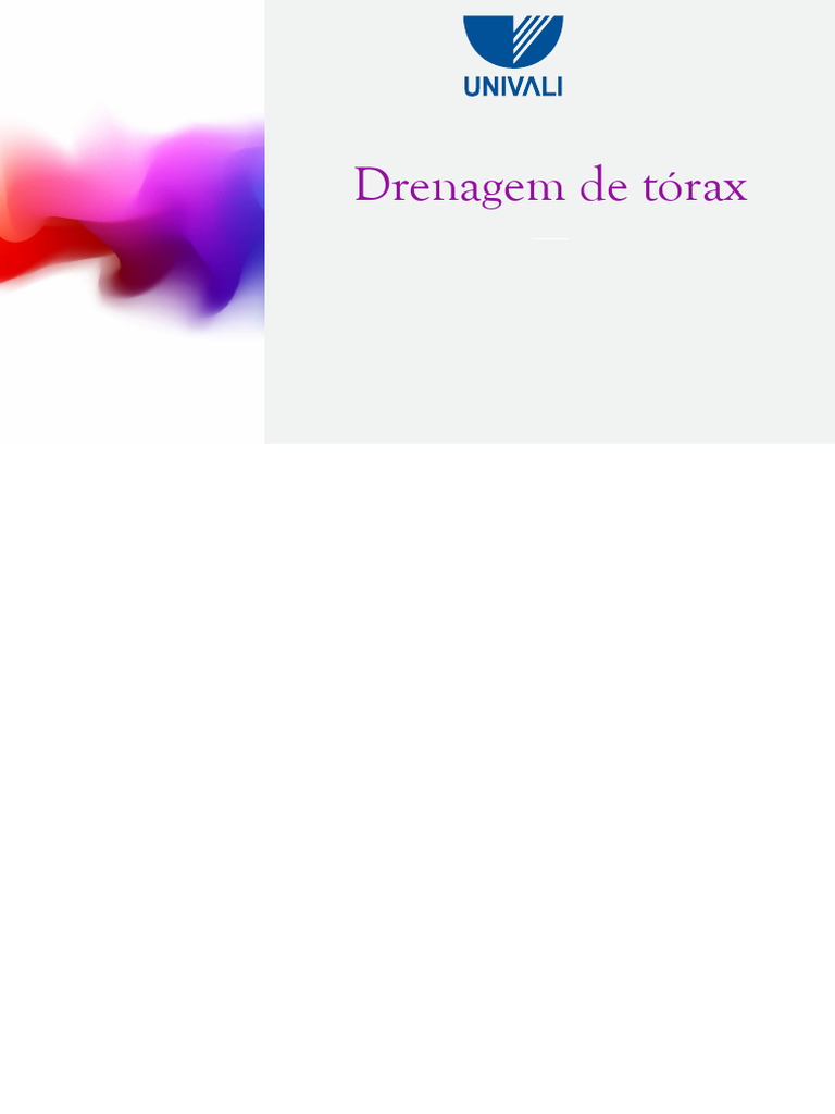 Tipos e Técnicas de Dreno de Tórax | PDF | Doenças e distúrbios ...