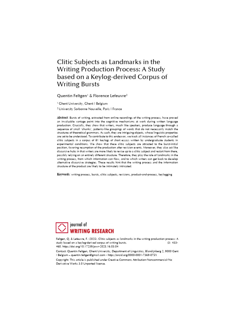 JoWR 2024 Volx NRX Feltgen Lefeuvre | PDF | Subject (Grammar ...