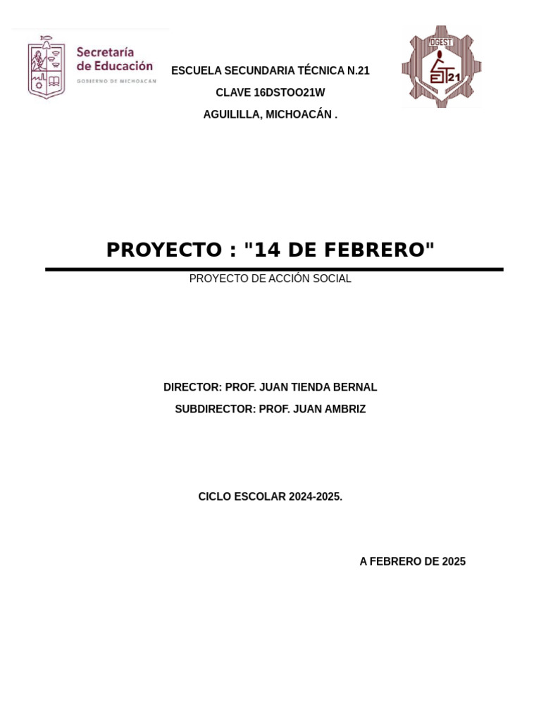 Proyecto 14 de Febrero Modificado | PDF