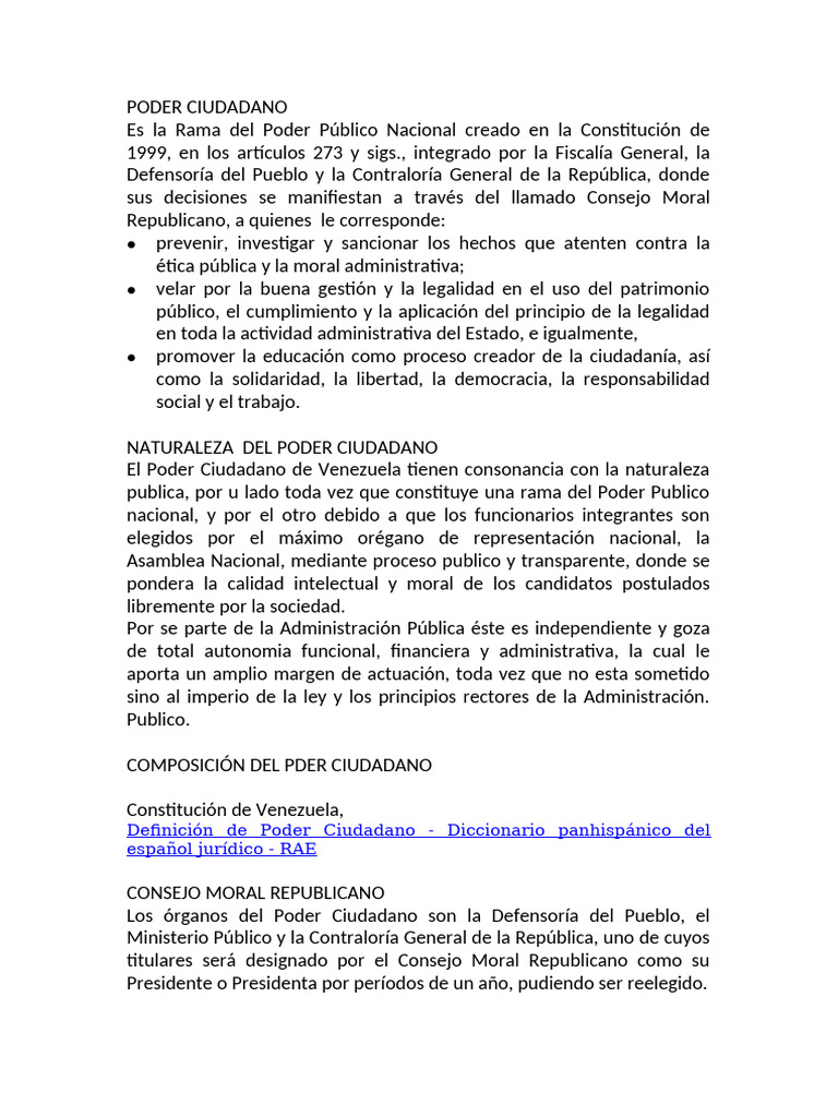 Funciones y Estructura del Poder Ciudadano | PDF | Gobierno | Gobernancia
