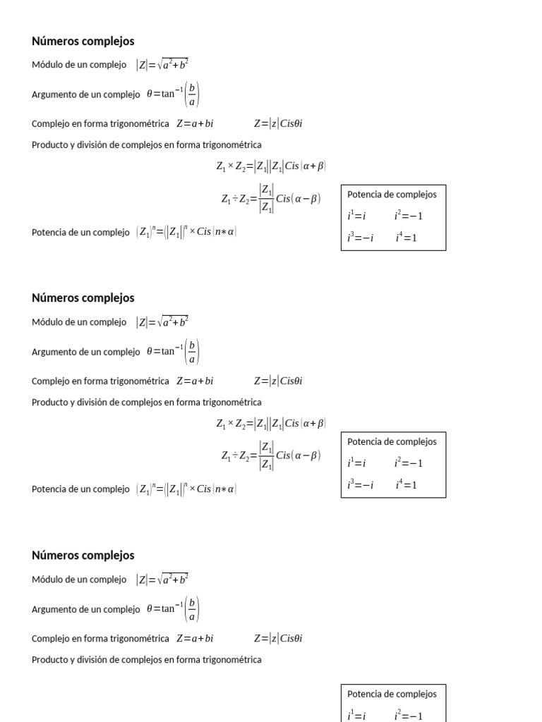 Números Complejos: Módulo y Potencias | PDF | Análisis complejo | Números
