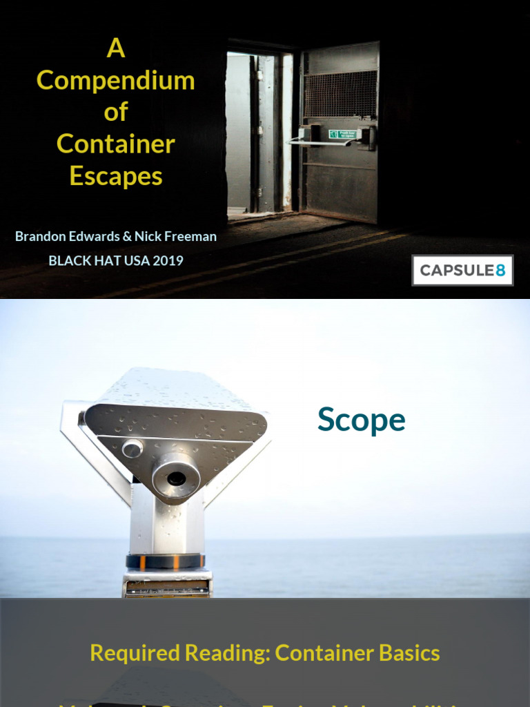 A Compendium of Container Escapes - Brandon Edwards & Nick Freeman ...