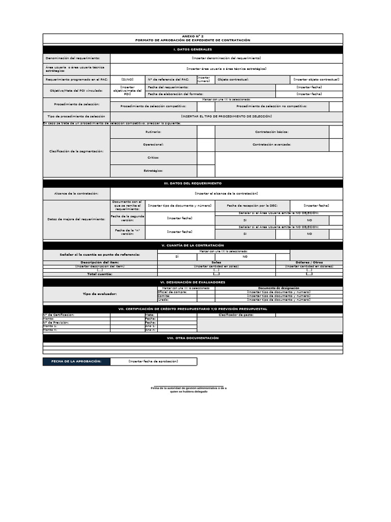 Anexo2 Formato Aprobacion Expediente de Contratacion | PDF