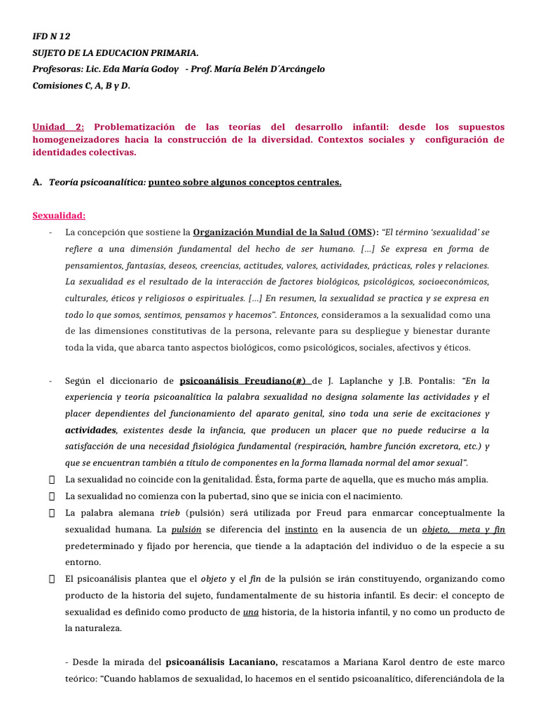 Ficha psicoanalisis conceptos centrales | PDF | Jacques Lacan | Psicoanálisis