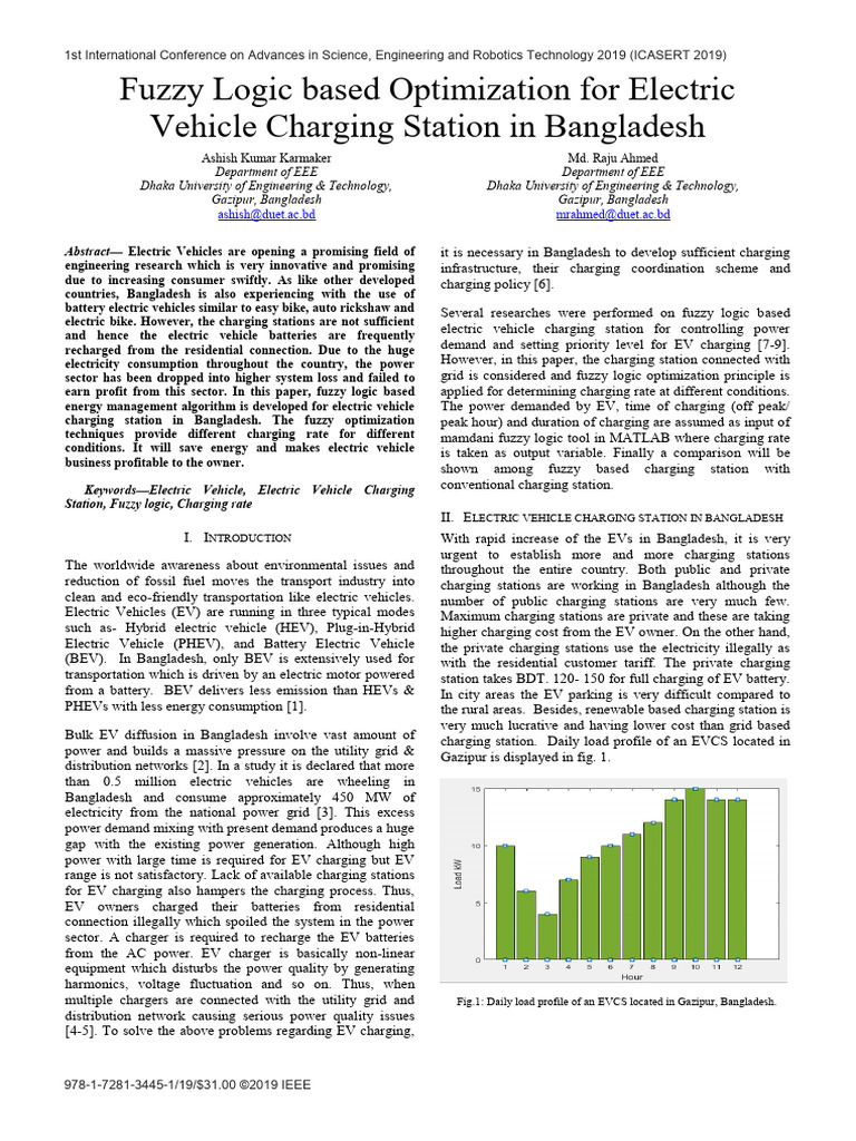 Fuzzy Logic for EV Charging in Bangladesh | PDF | Electric Vehicle ...