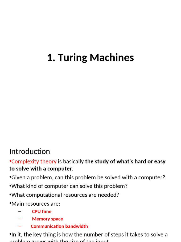 Turing Machines New Modified 2025 Pdf Computational Complexity Theory Theoretical Computer