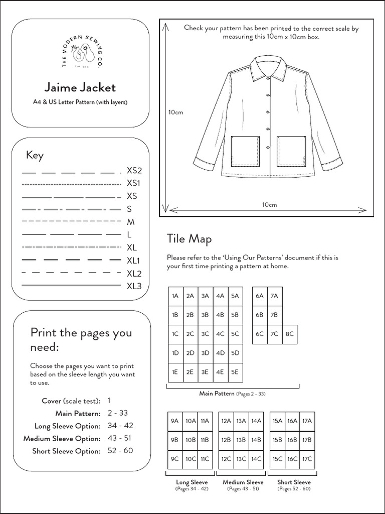 Jaime Jacket Sewing Pattern Guide | PDF | Clothing | Fashion