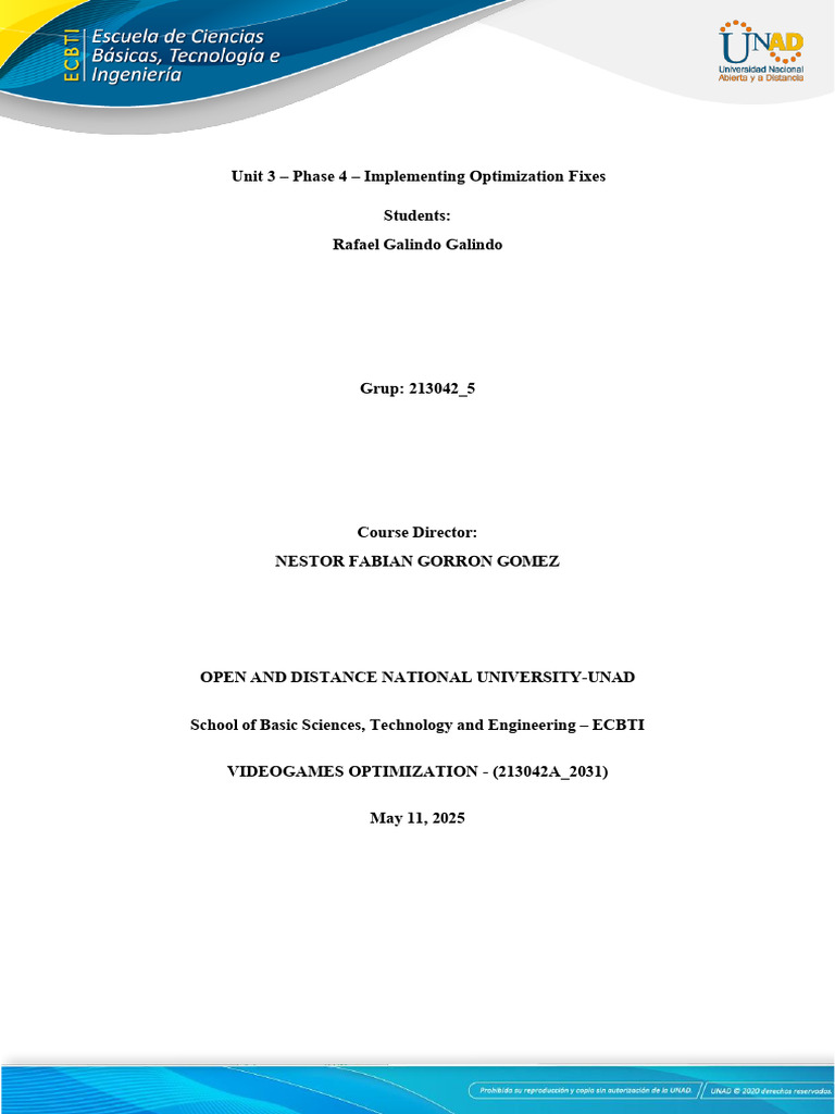 Comparto '1. HOMEWORK - MAy 11th 2025' contigo | PDF | Program Optimization | Unity (Game Engine)