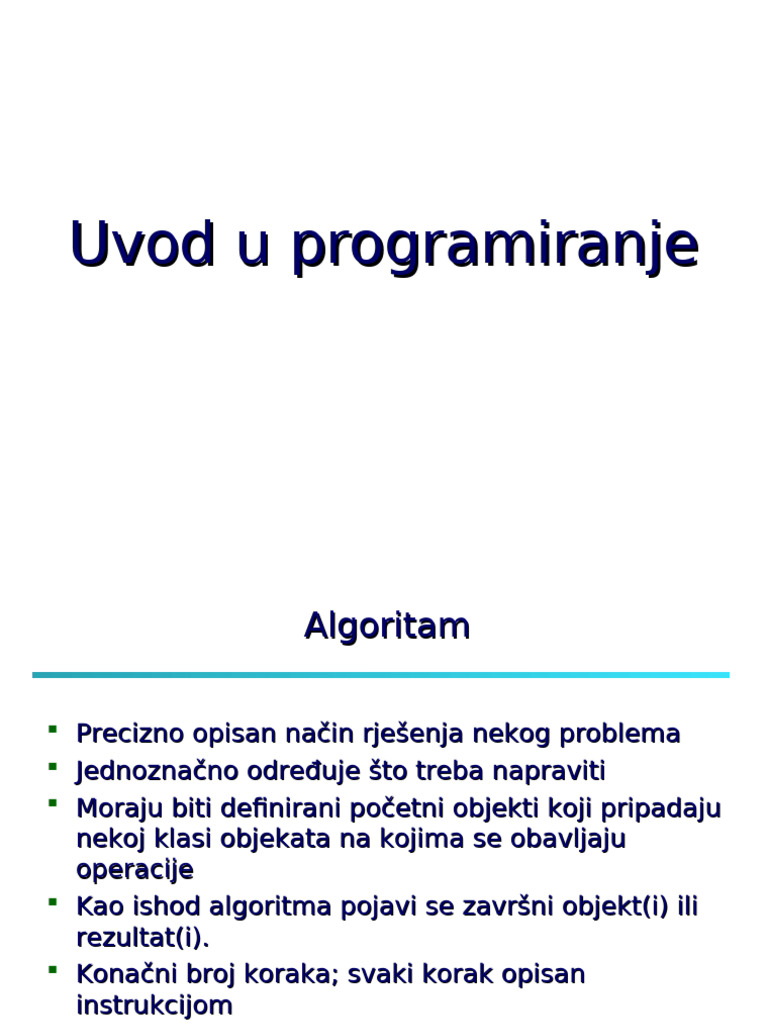 Uvod u programiranje | PDF