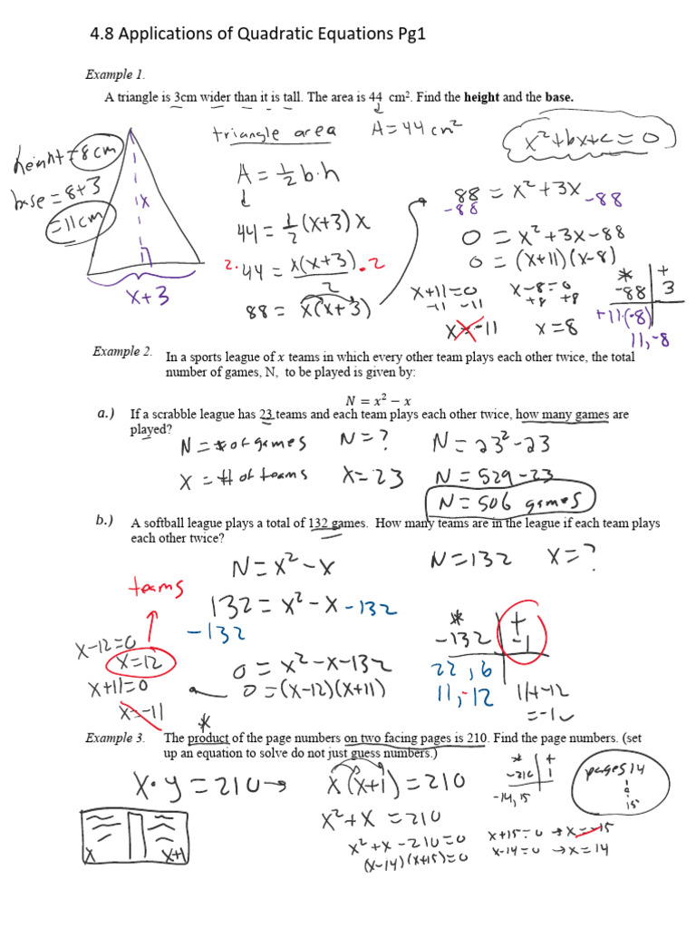 Quadratic Equations in Sports Leagues | PDF