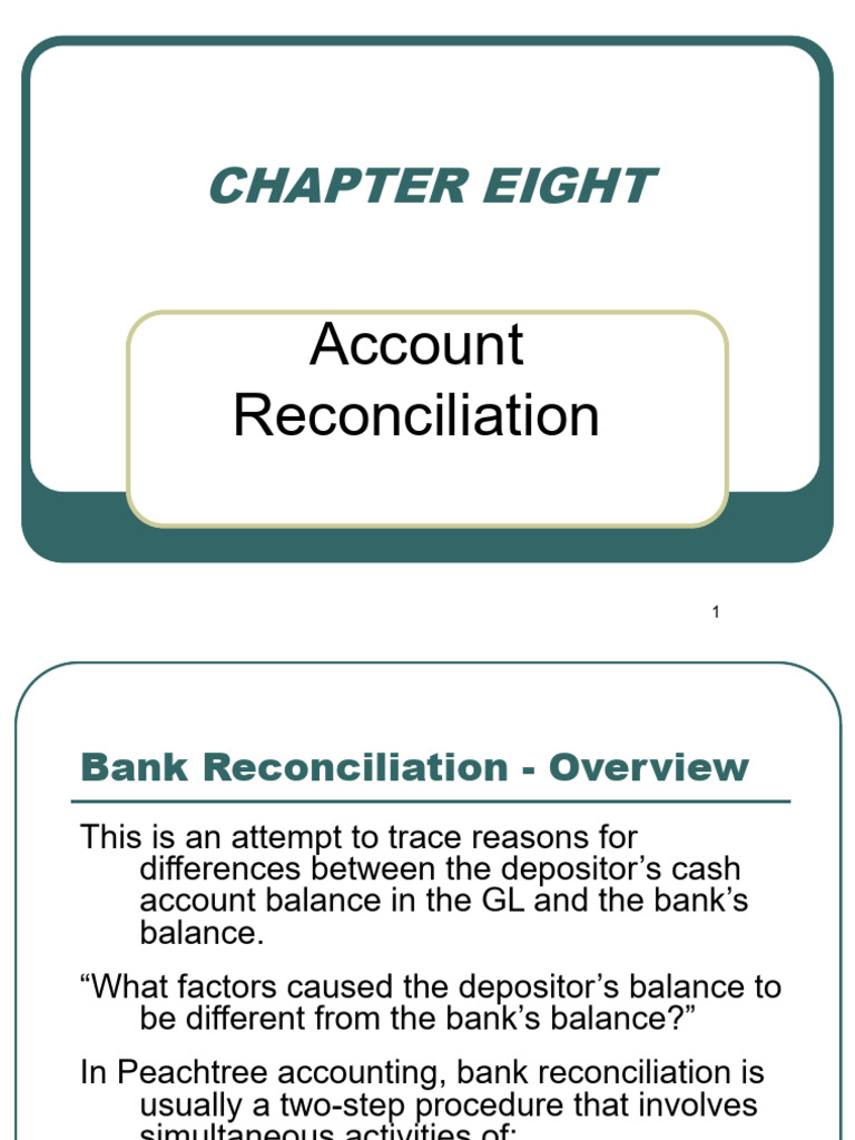Chapter 8-Account Reconciliation | PDF | Banks | Deposit Account
