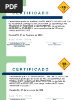 MODELO CERTIFICADO NR-12 | PDF