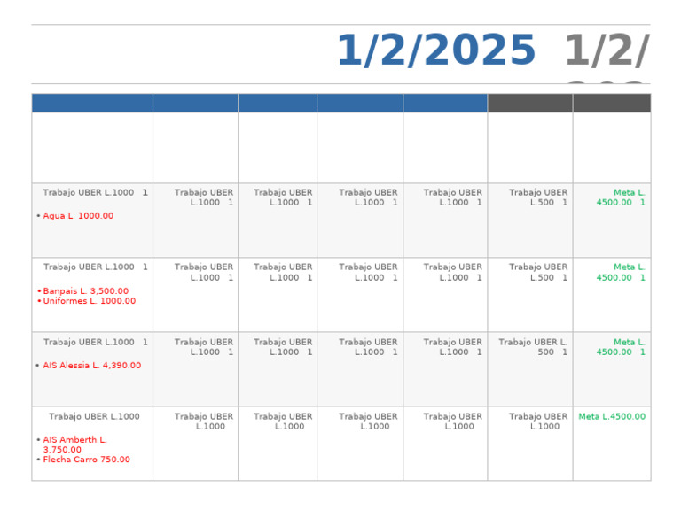 Calendarios de Metas - Casa | PDF