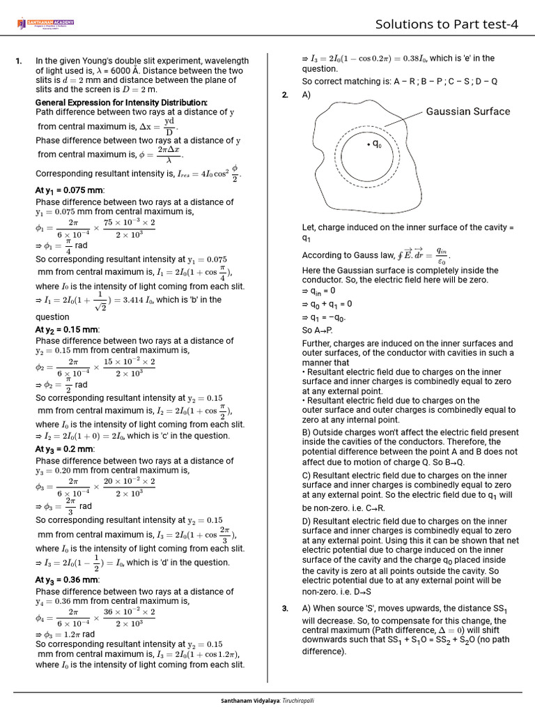 Part_test_4-Solution-1746074142 | PDF | Wavelength | Electromagnetism