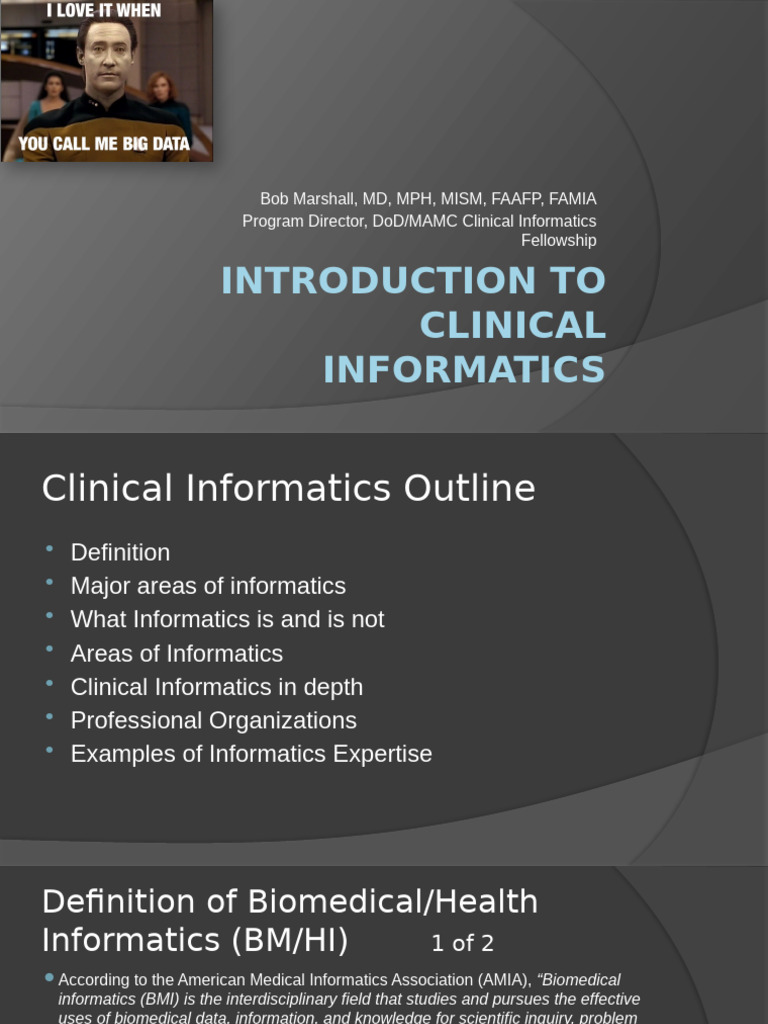 Introduction to Clinical Informatics | PDF | Health Informatics | Computing
