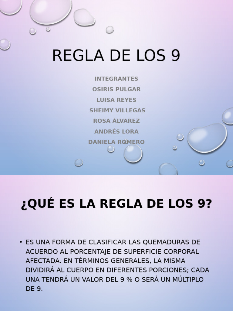 Regla de los 9 en Quemaduras | PDF | Quemar | Enfermedades y trastornos ...