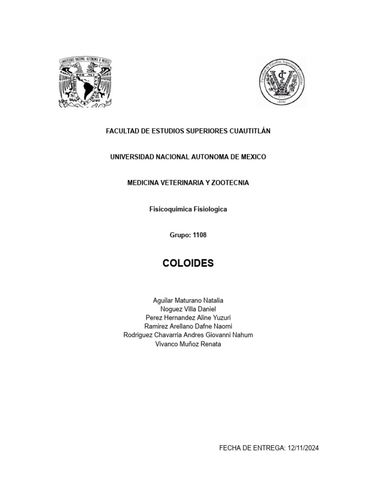 Trabajo Escrito Coloides PDF | PDF | Coloide | Suspensión (Química)