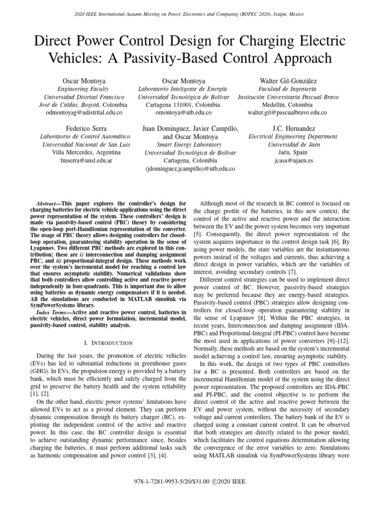 Direct - Power - Control - Design - For - Charging - Electric - Vehicles - A - Passivity-Based ...