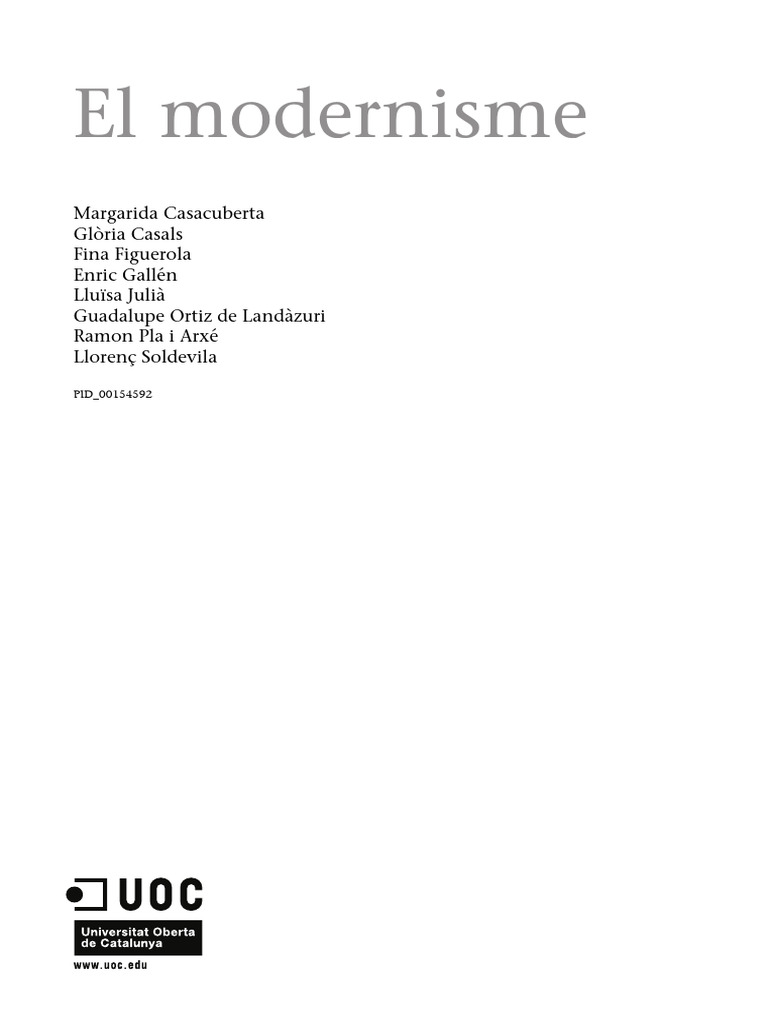 Mòdul 1. El Modernisme | PDF