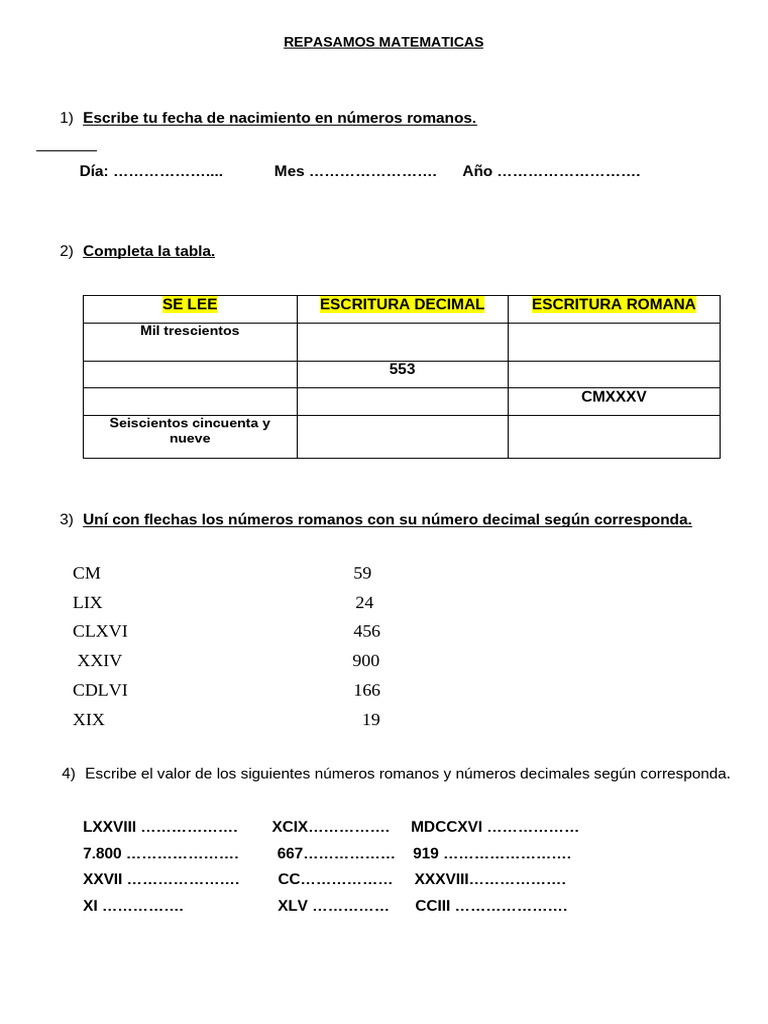 Repaso Matematica | PDF