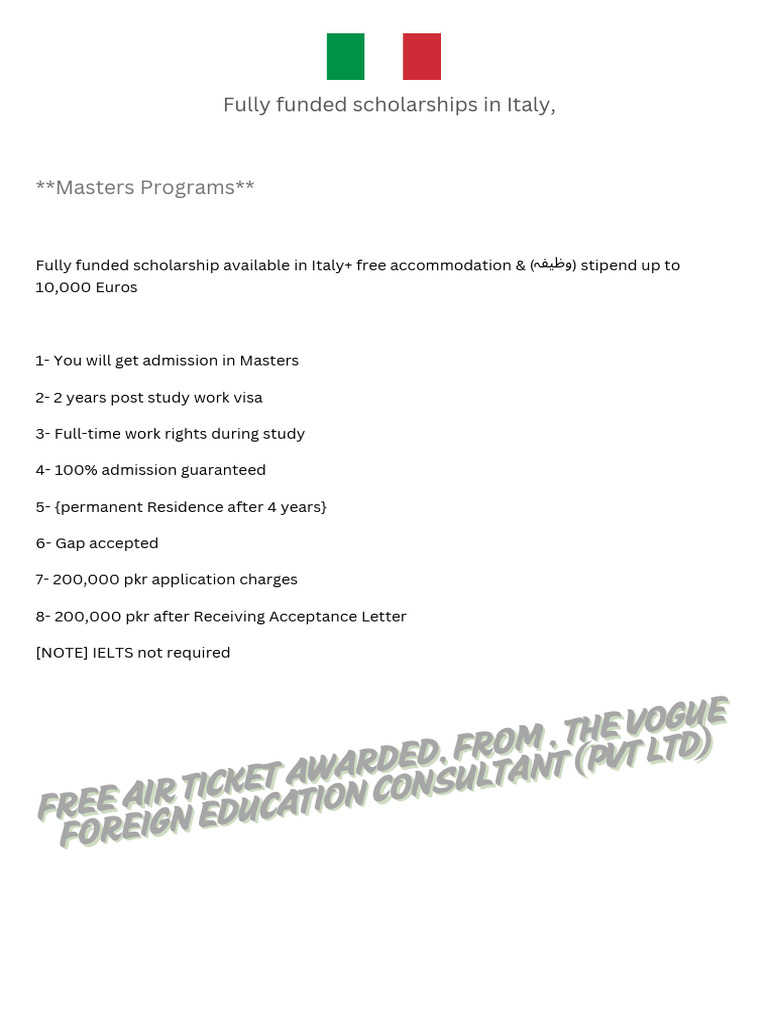 Masters in Italy | PDF