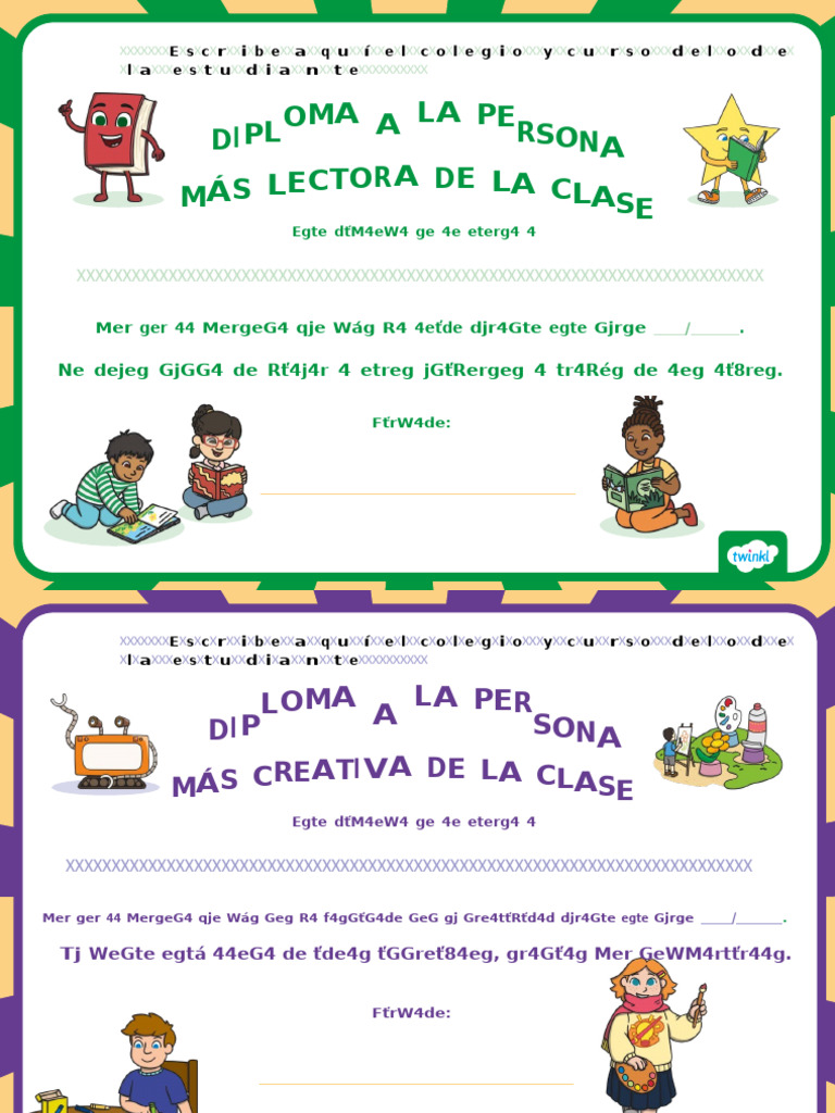 Diplomas de Fin de Curso - Editable Interactivo | PDF