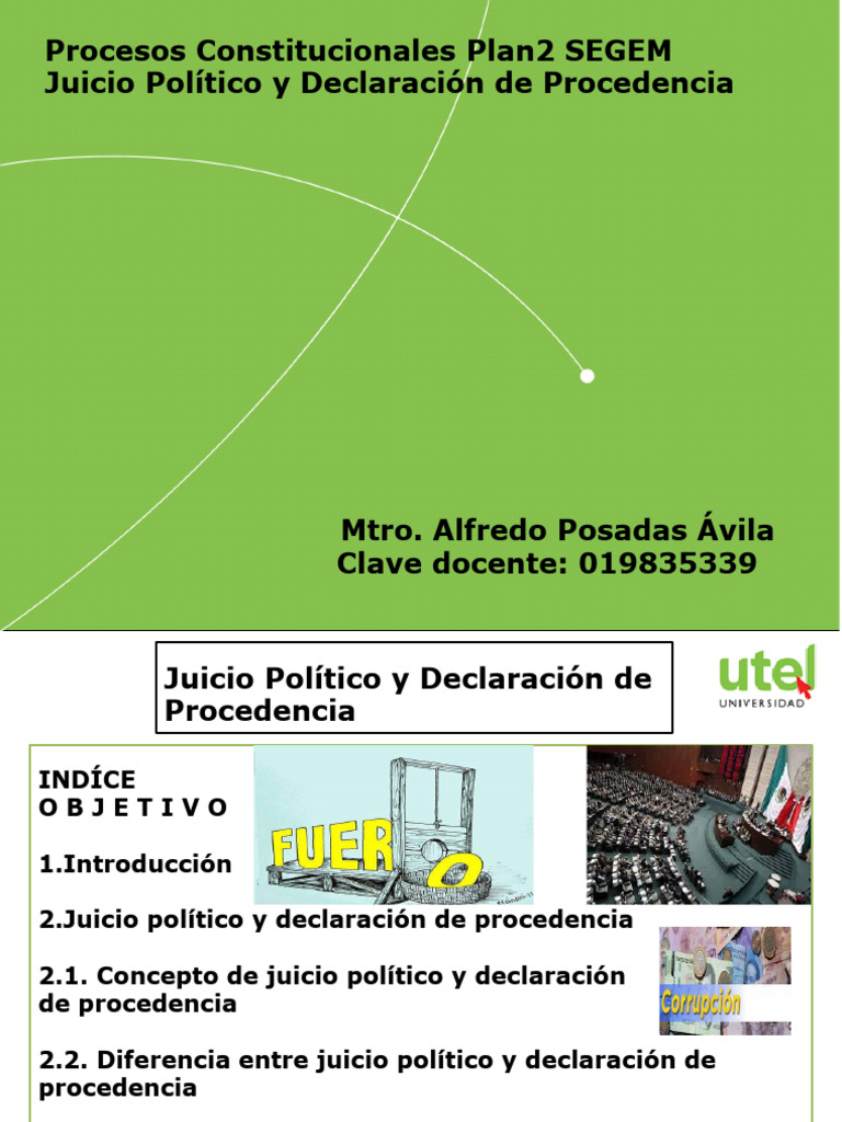 Juicio Político y Procedencia en México | PDF | El proceso de ...